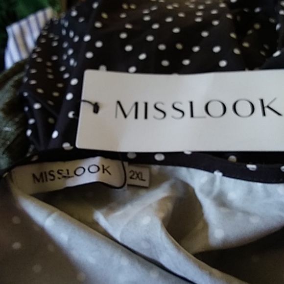 MISSLOOK | Dresses | Misslook Long Sleeve Tiered Dotted Mini Dress ...